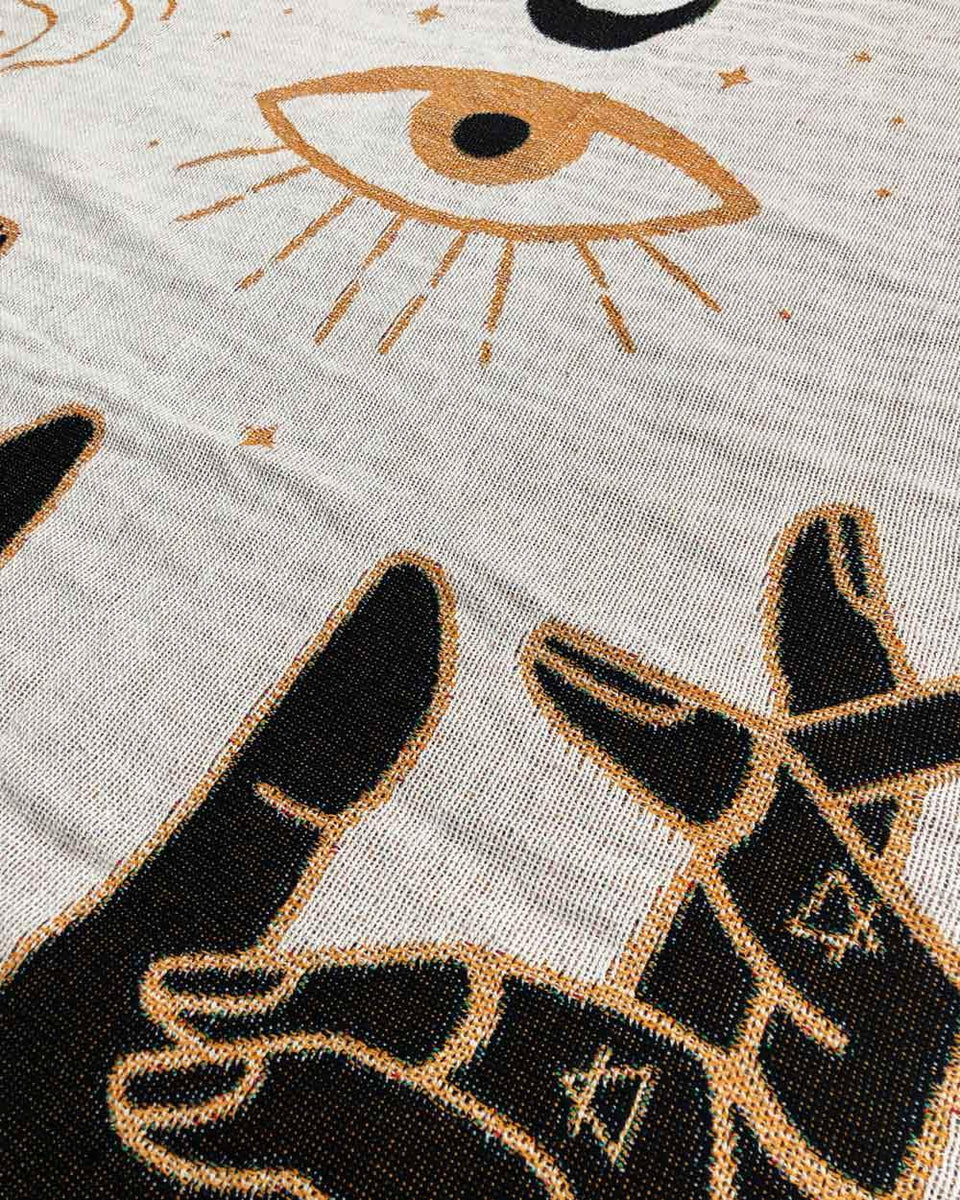 "Smoking Hands" Woven Art Blanket by Daphna Sebbane – NeonTalk